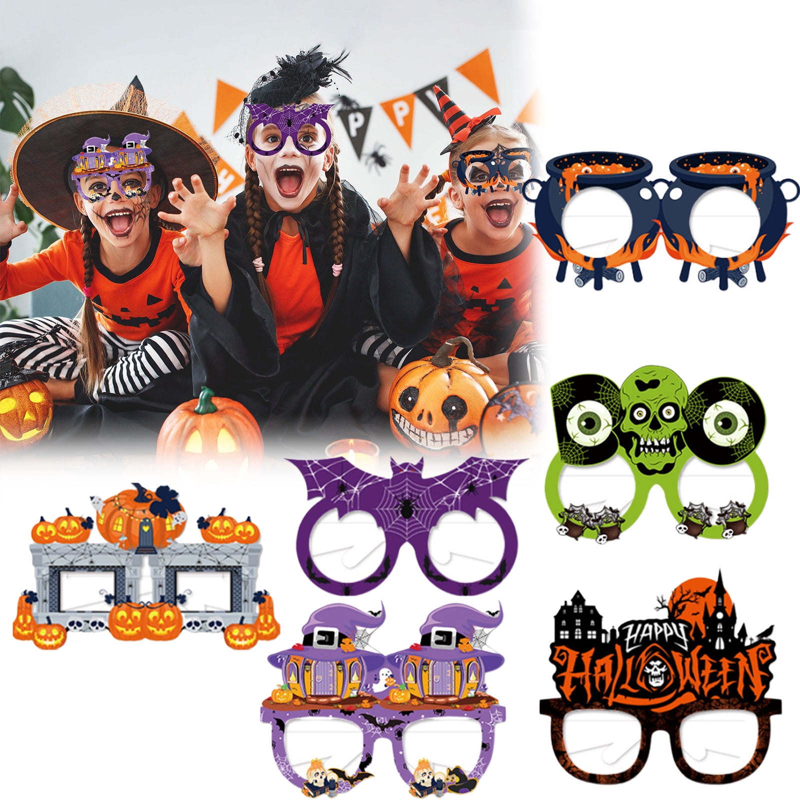Clearance Under $5 Scary Halloween Glasses for Kids Pack of 12 No DIY ...