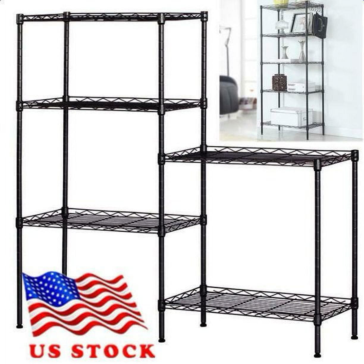 5-Tier Steel Storage Rack: Freestanding Shelf Organizer, Adjustable ...