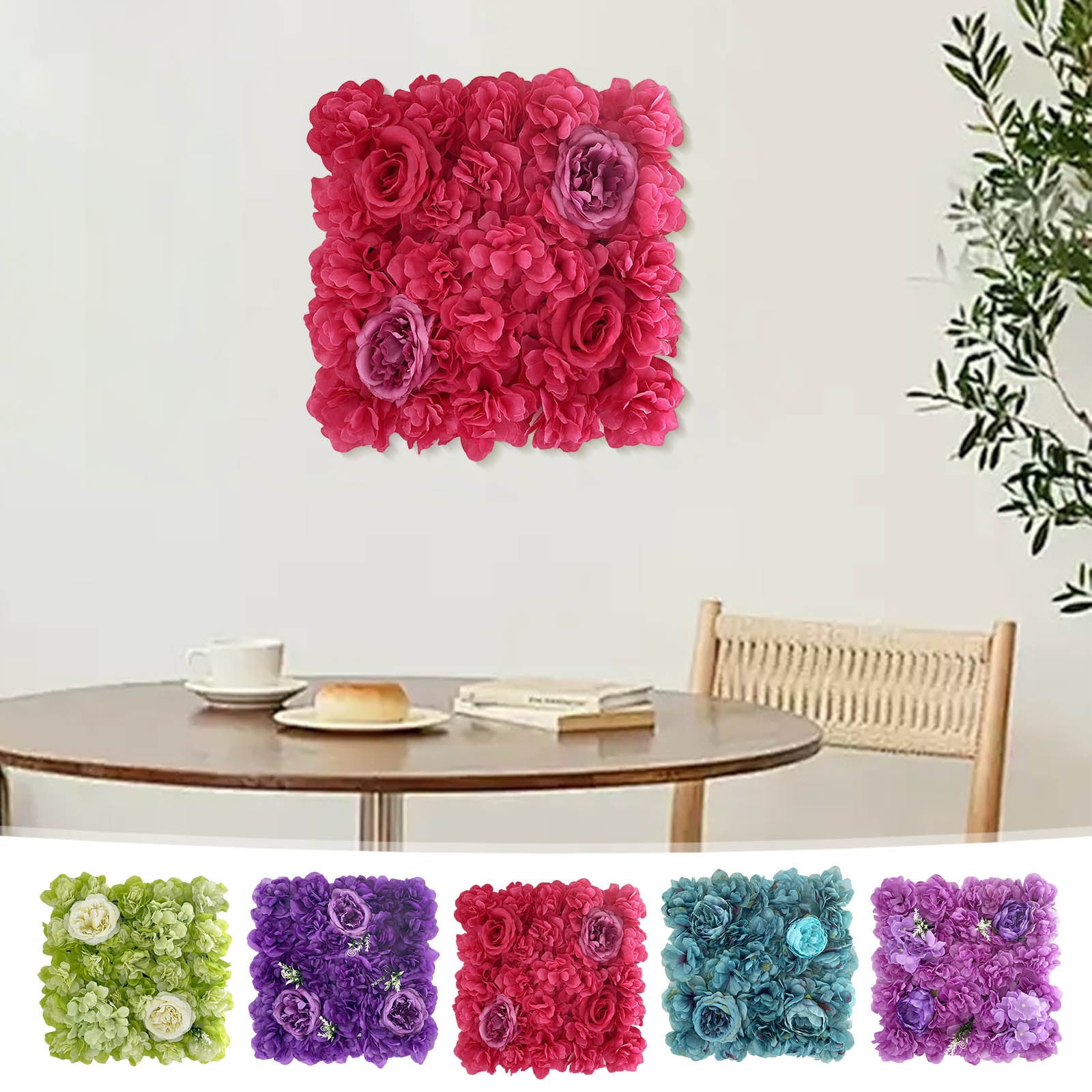 Clearance under $5 Usloyux Artificial Flower Wall Panel 3D Floral ...