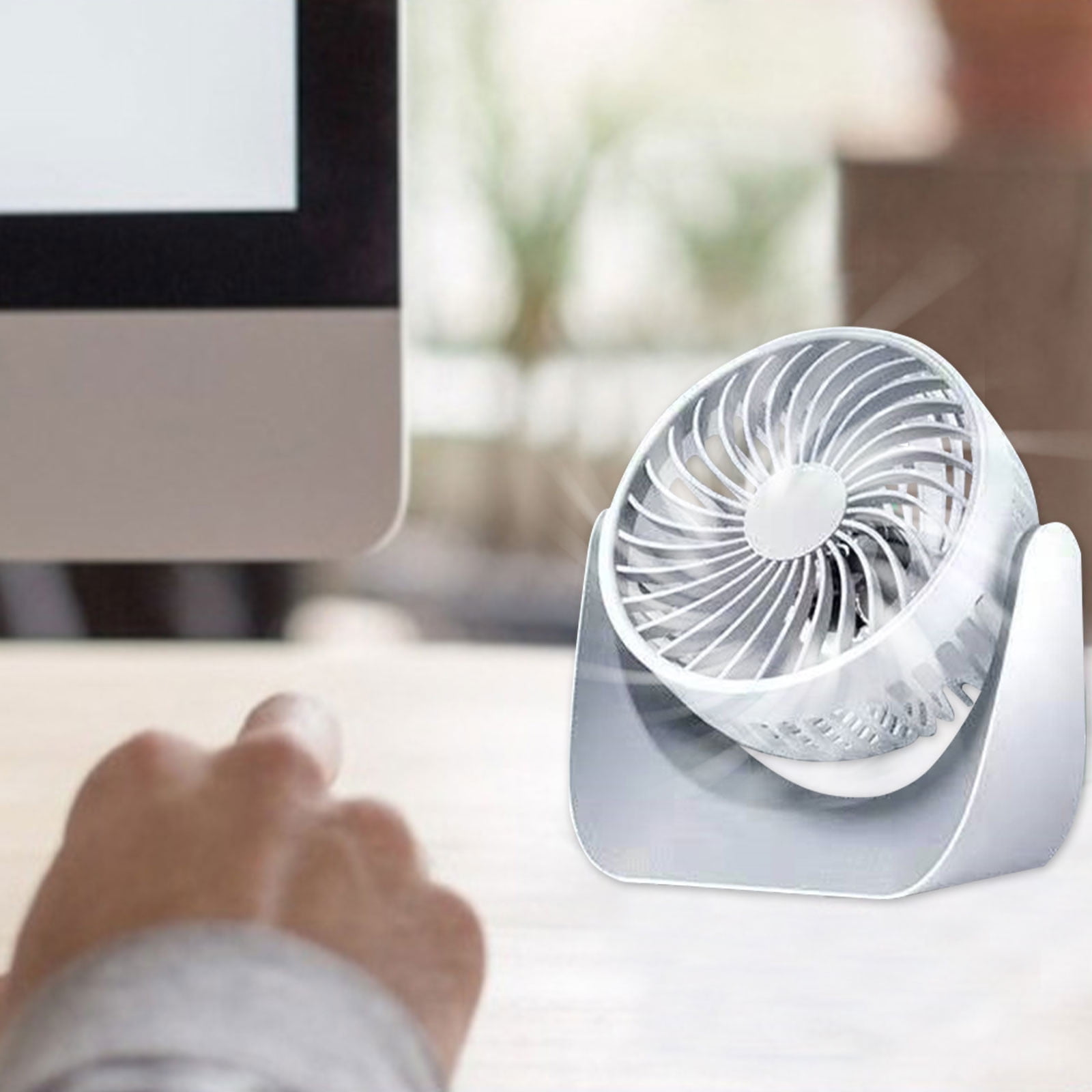 Clearance under $5 Usloyux Desk Fan Lamp USB Rechargeable Battery ...