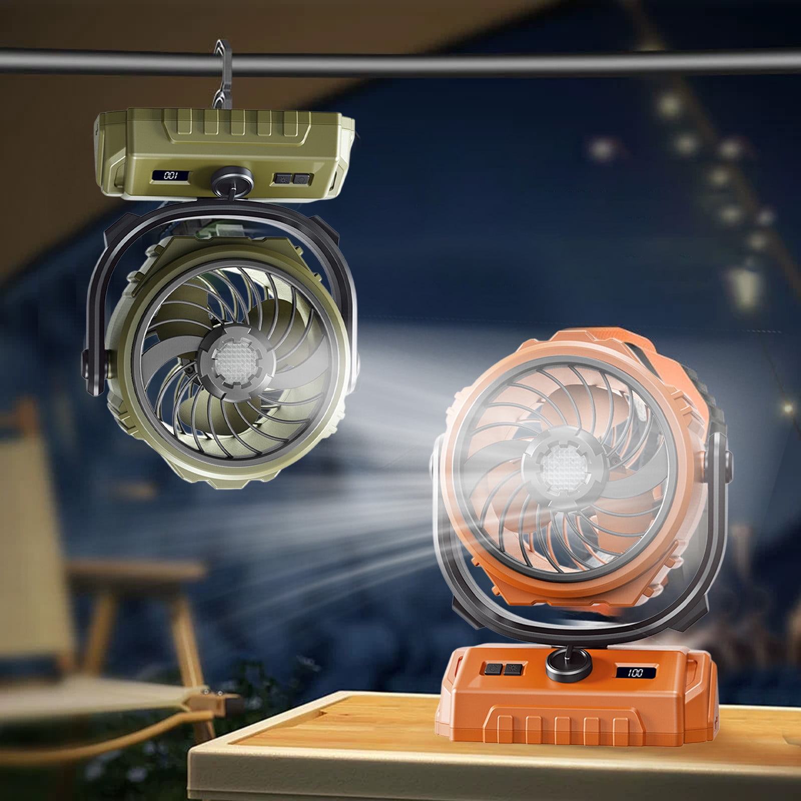 Clearance under $5 Usloyux Desk Fan Lamp USB Rechargeable Battery ...