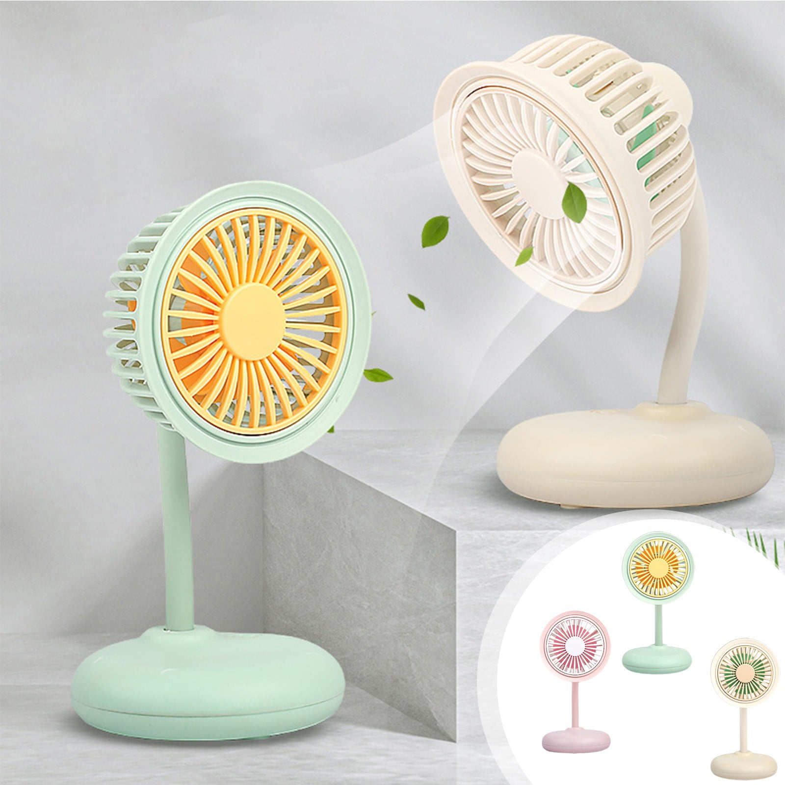 under $5 Usloyux Desk Fan Lamp USB Rechargeable Battery Operated Mini ...