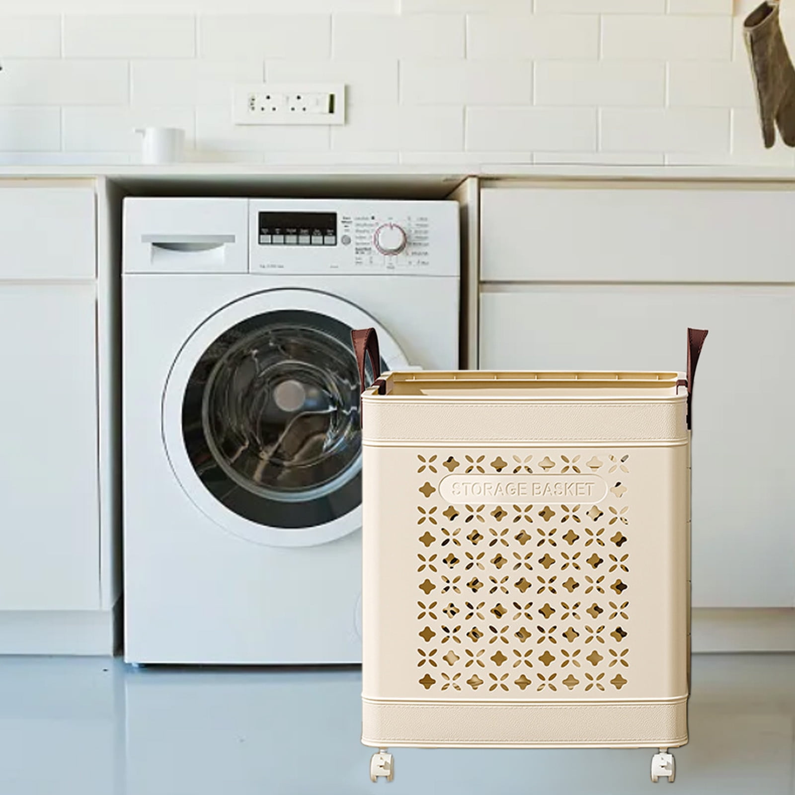 Clearance under $5 Usloyux Laundry Basket Plastic, Freestanding and ...