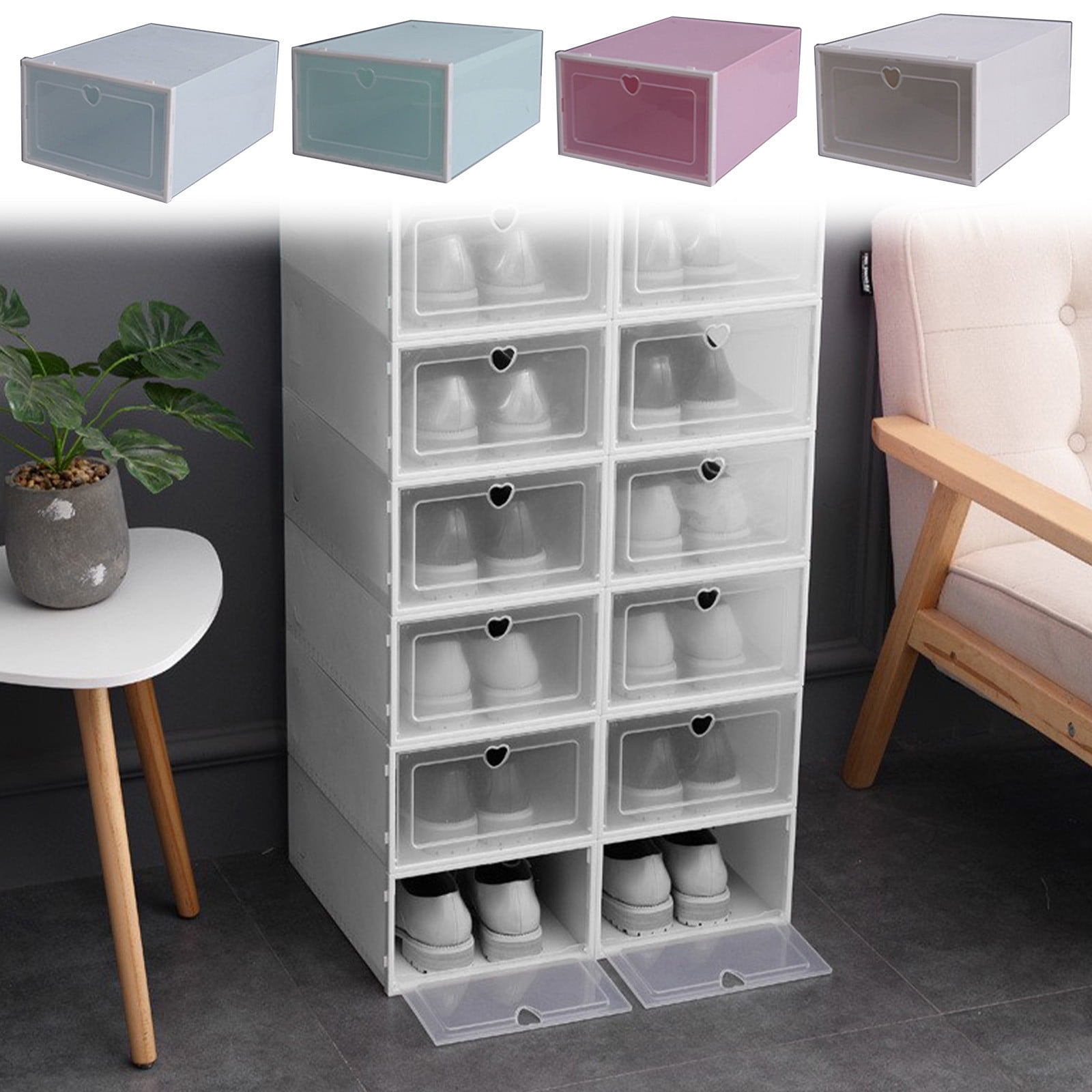 Clearance under $5 Usloyux Modern Rectangular Shoe Boxes Foldable ...