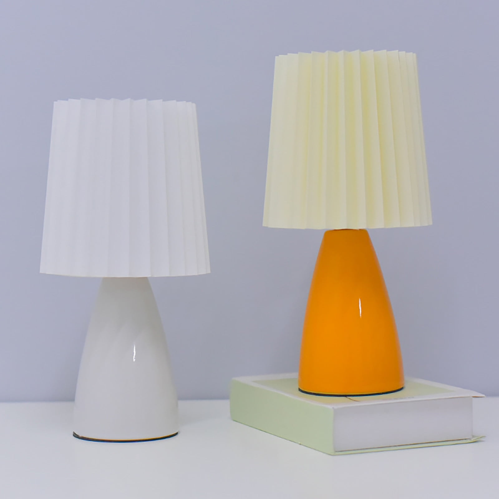Clearance under $5 Usloyux Table Lamps, Pleated Vintage Table Lamp ...