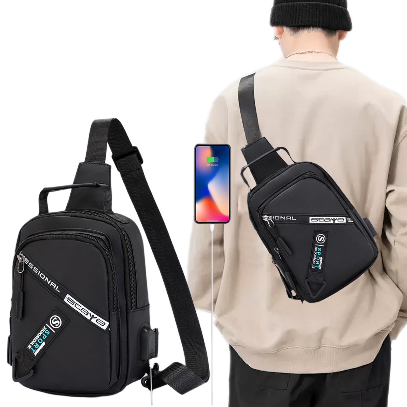 Clearance under $5 Usloyux Waterproof Sling Bag for Men and Women,Chest ...