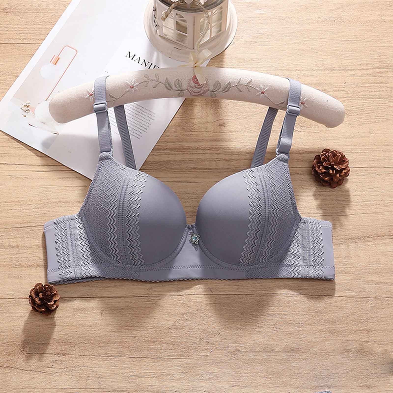 Ynynloco Women's Sexy Lace No Wire Bra Comfy Push Up Bra Top-up Side ...