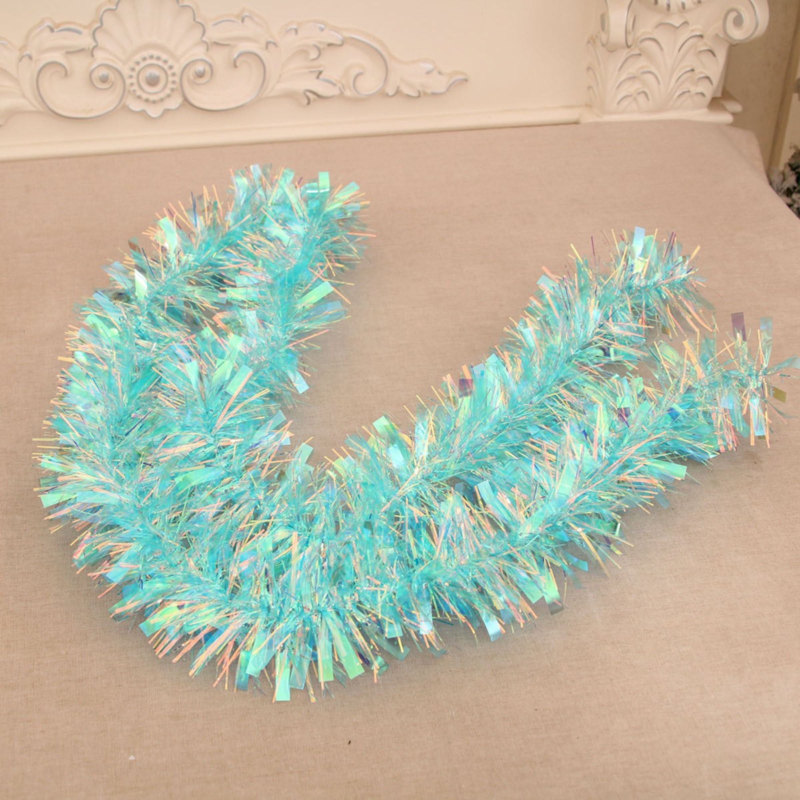 Clearance Under $5!Yyuenw Christmas Tinsel Garland 5.9Ft Metallic Shiny ...