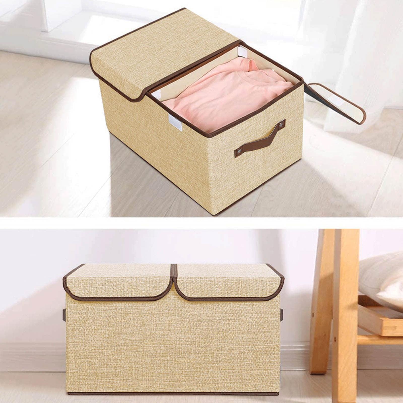 Clearance 50% ZKCCNUK Storage Box Fabric Foldable Storage Box Double ...