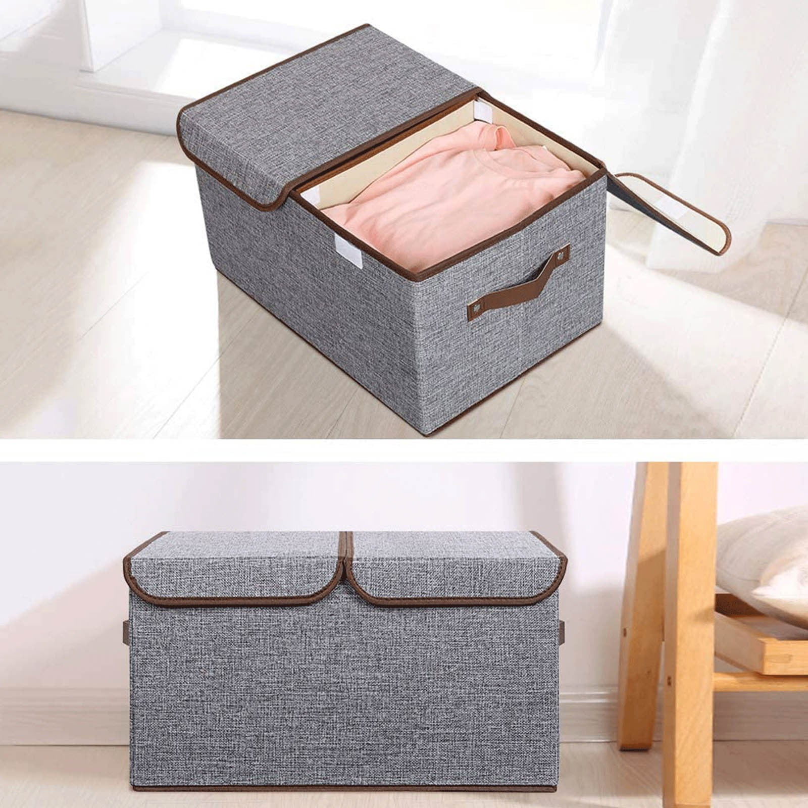 Clearance 50% ZKCCNUK Storage Box Fabric Foldable Storage Box Double ...