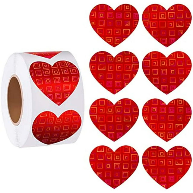 Clearance! 500 Pcs 1.5inch Red Heart Stickers, Heart Shape Stickers for ...