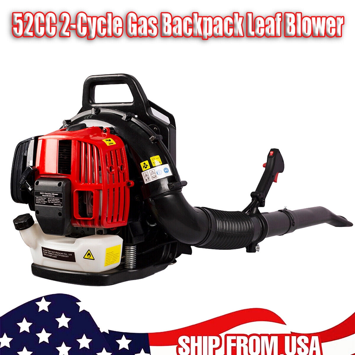52CC 2-Cycle Gas Backpack Leaf Blower, Garden Leaves Machine, EPA ...