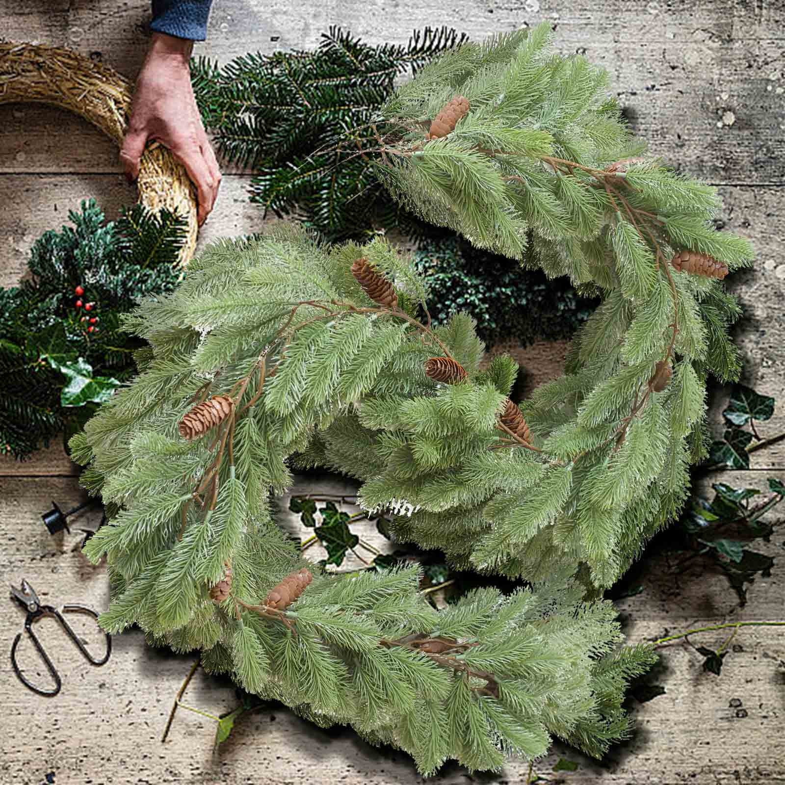 Clearance!6.3 Ft Realistic Christmas Garland,Natural Droopy,Soft ...