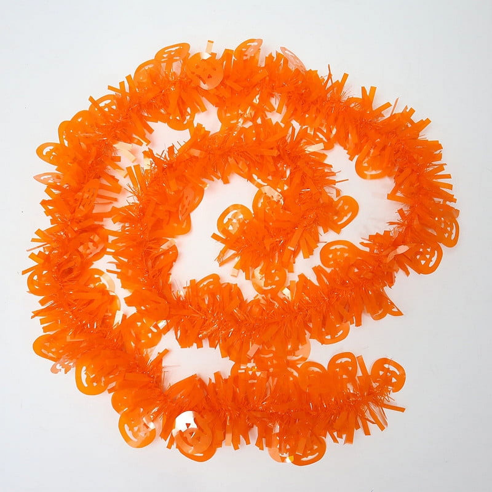 Clearance!6.6FT Fall Orange Tinsel Garland Thanksgiving Halloween ...