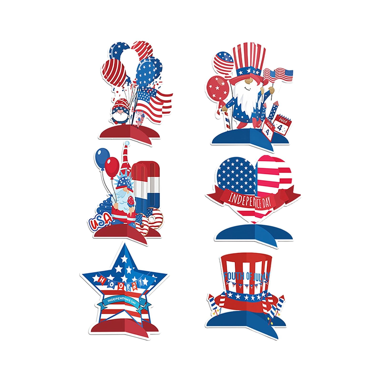 Clearance! 6 Pieces of Patriotic Table Decoration Memorial Day Table ...