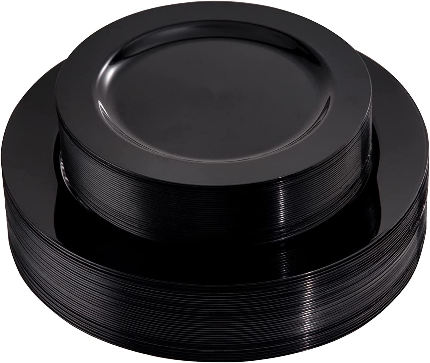 Clearance 60PCS Black Disposable Plates Includes 30 Black Dinner Plates ...