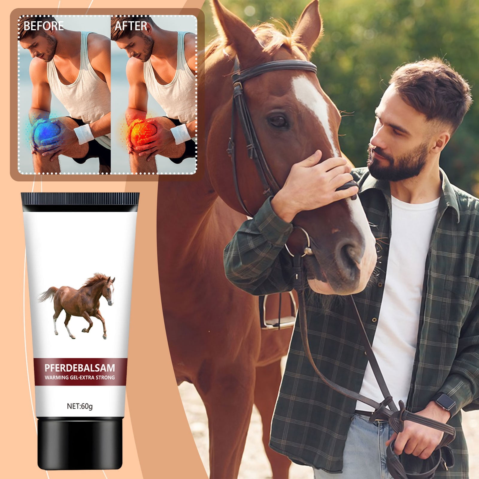 Clearance 60g Horse Oil Massage Cream - Moisturizing Hydrating And ...