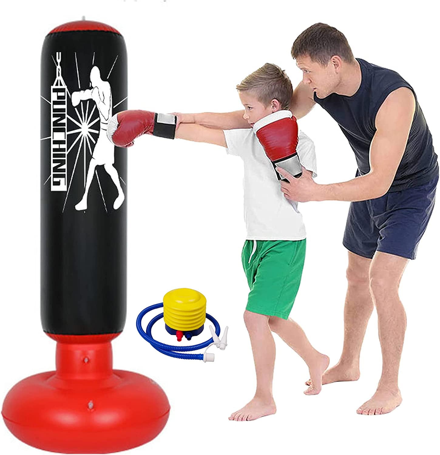 63 inch Kids Punching Bag Set, Heavy Duty Wall Mounted Punching Bag for ...