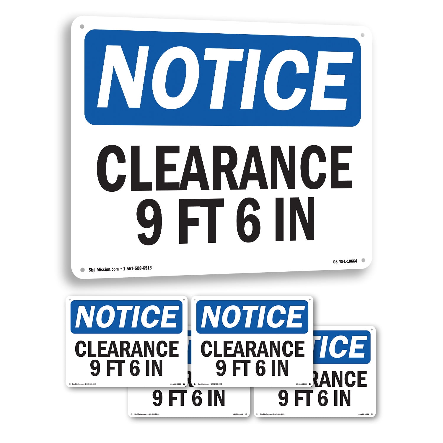 Clearance 9 Ft 6 In OSHA Notice Aluminum Sign 24 Inch x 18 Inch - 5 ...