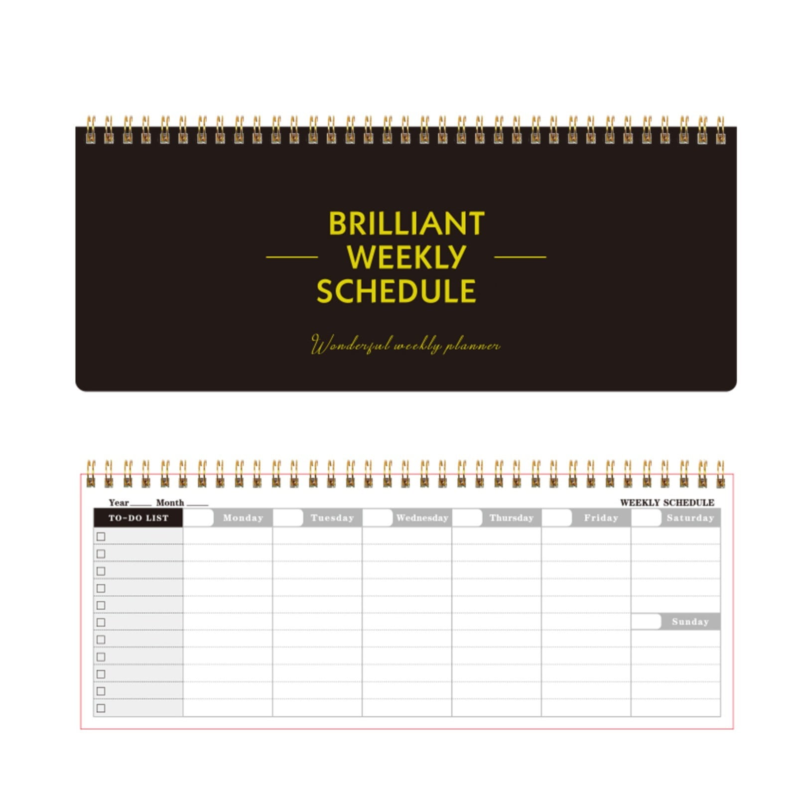 Clearance Academic Planner, Tyeign 2025 Border New English Long Weekly ...