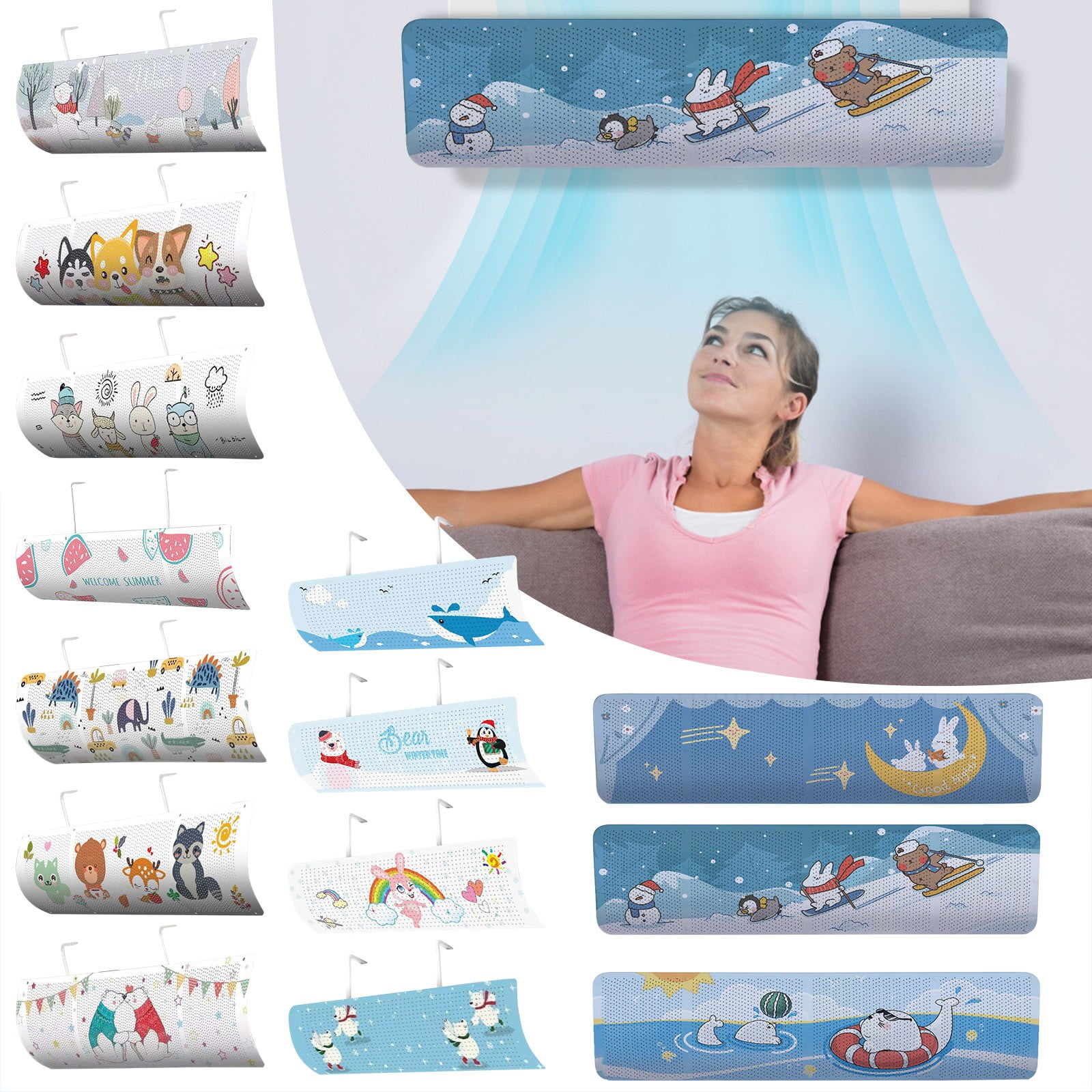 Clearance！ Air Conditioning Windshield Wall Mounted Universal Windproof ...