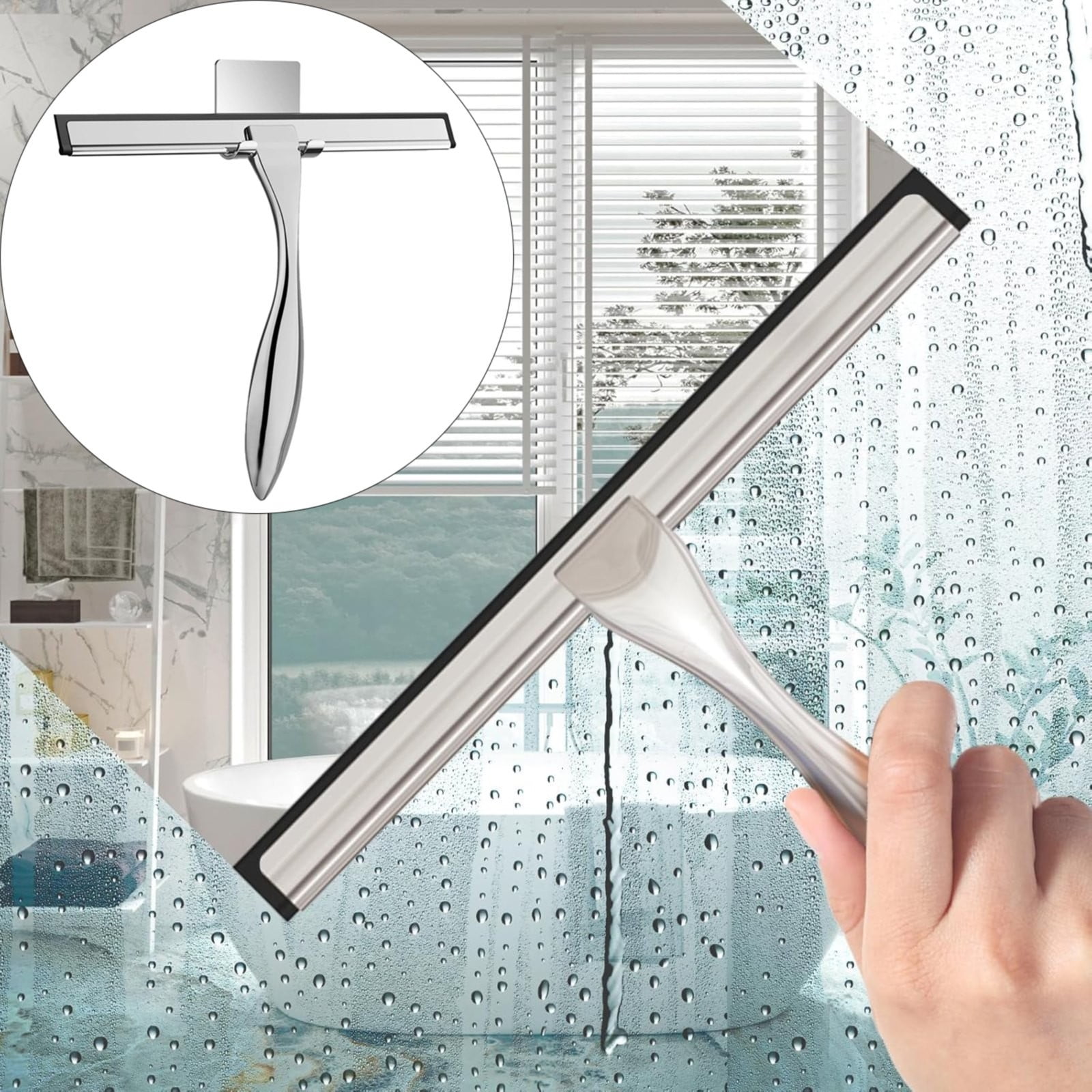 Clearance！All Purpose Stainless Shower Squeegee For Shower Glass Door ...