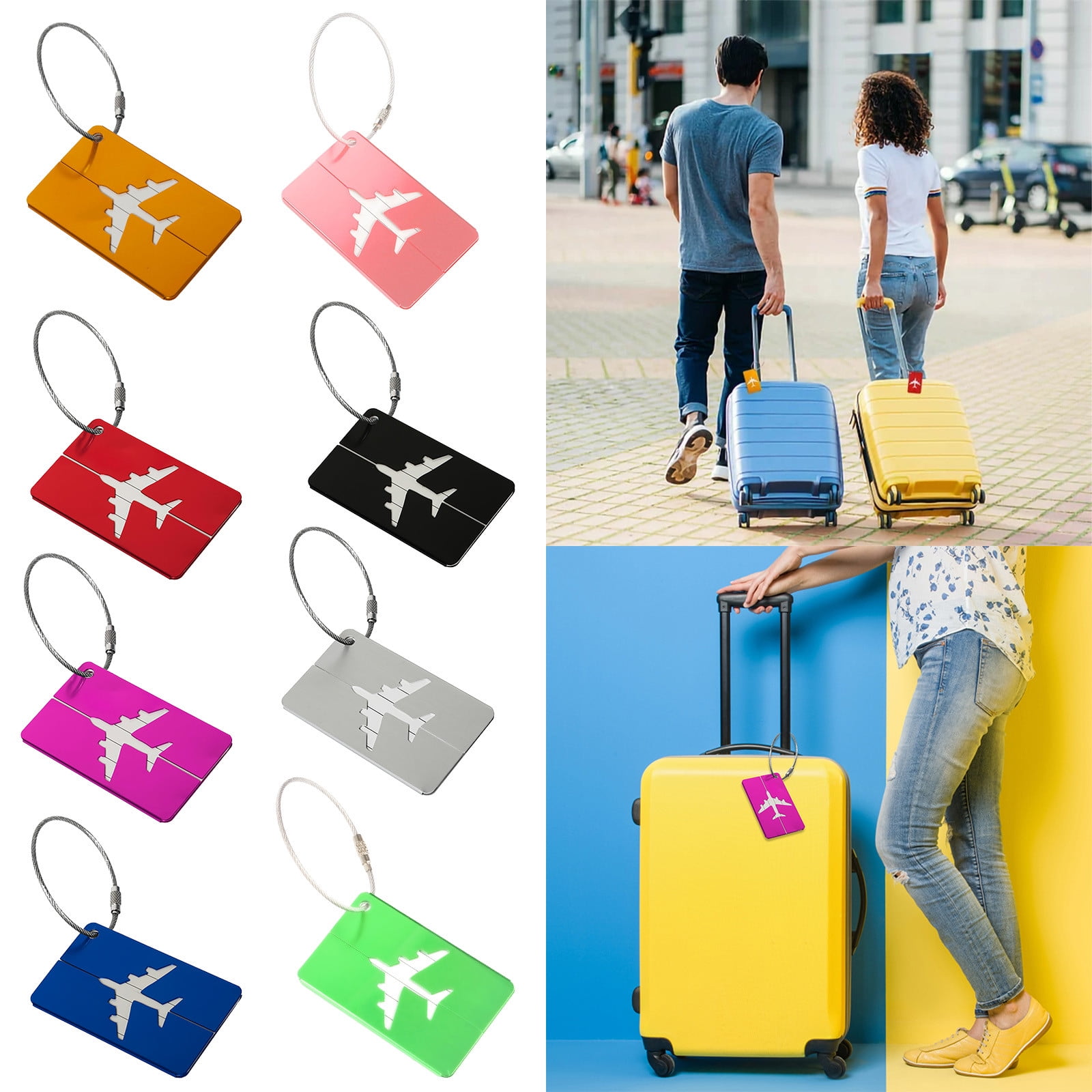 Aluminum Luggage Tag Boarding Metal Luggage Airplane Checked Luggage ...