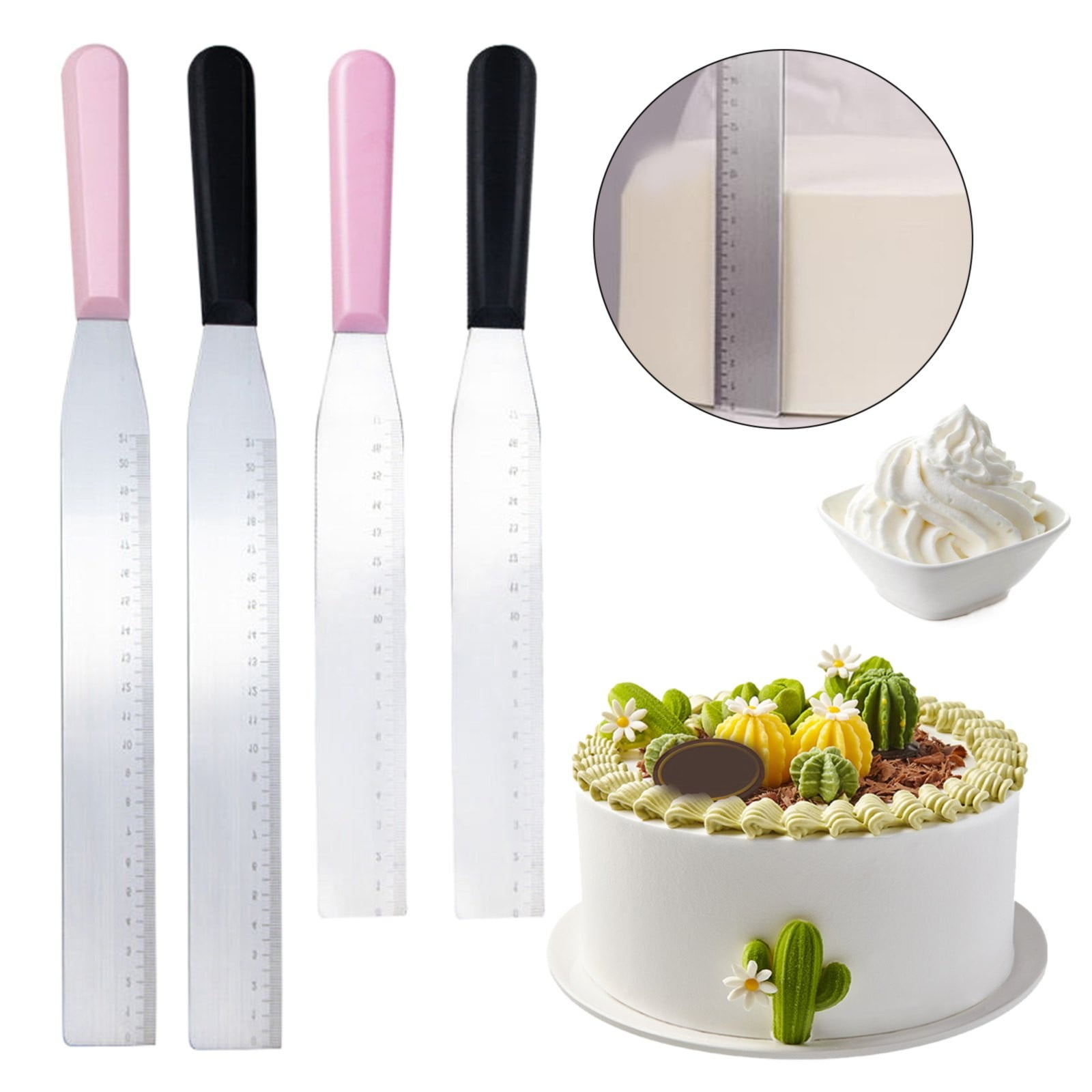 Clearance! Aminojy Straight Cake Icing Spatula Set, Stainless Steel ...