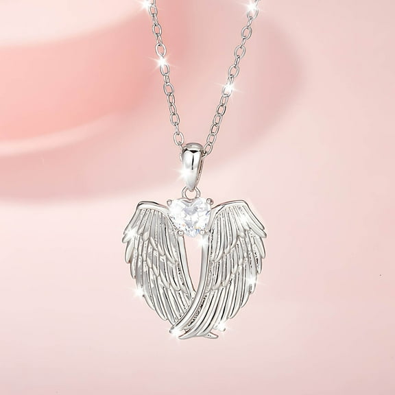 Angel Wings Necklace 925 Sterling Silver Guardian Angel Wings Pendant ...