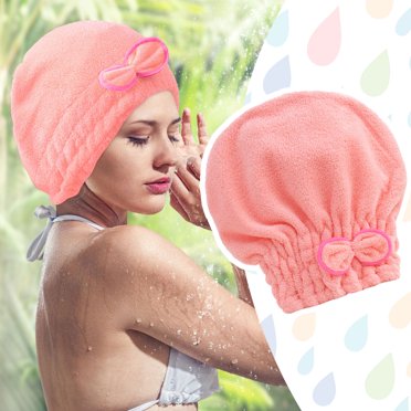 Farfi Hair Drying Hat Super Soft No Shedding Coral Fleece Cute Kitty ...