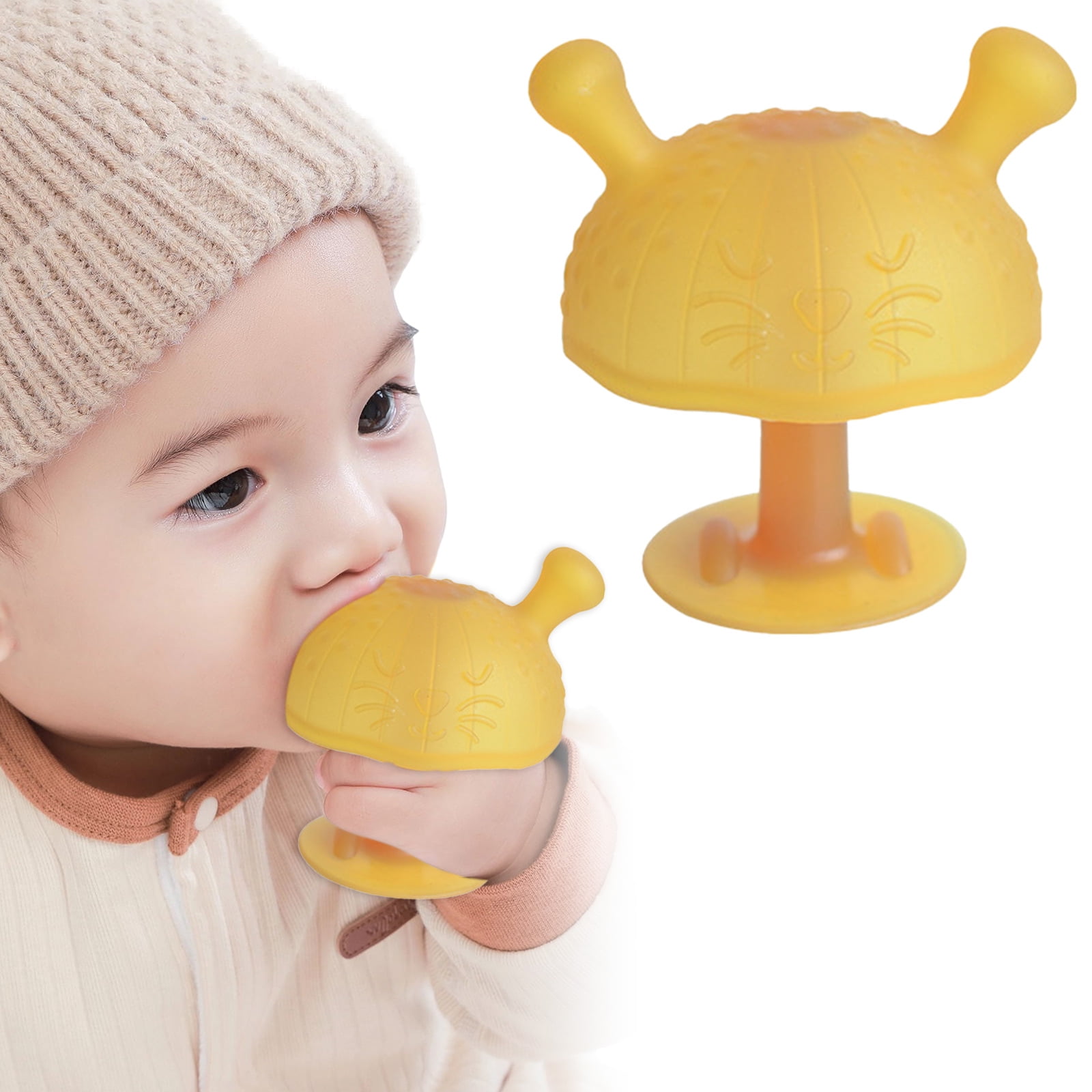 Clearance! Ankoty Tooth Care Teething Toys for Babies Silicone Mushroom ...