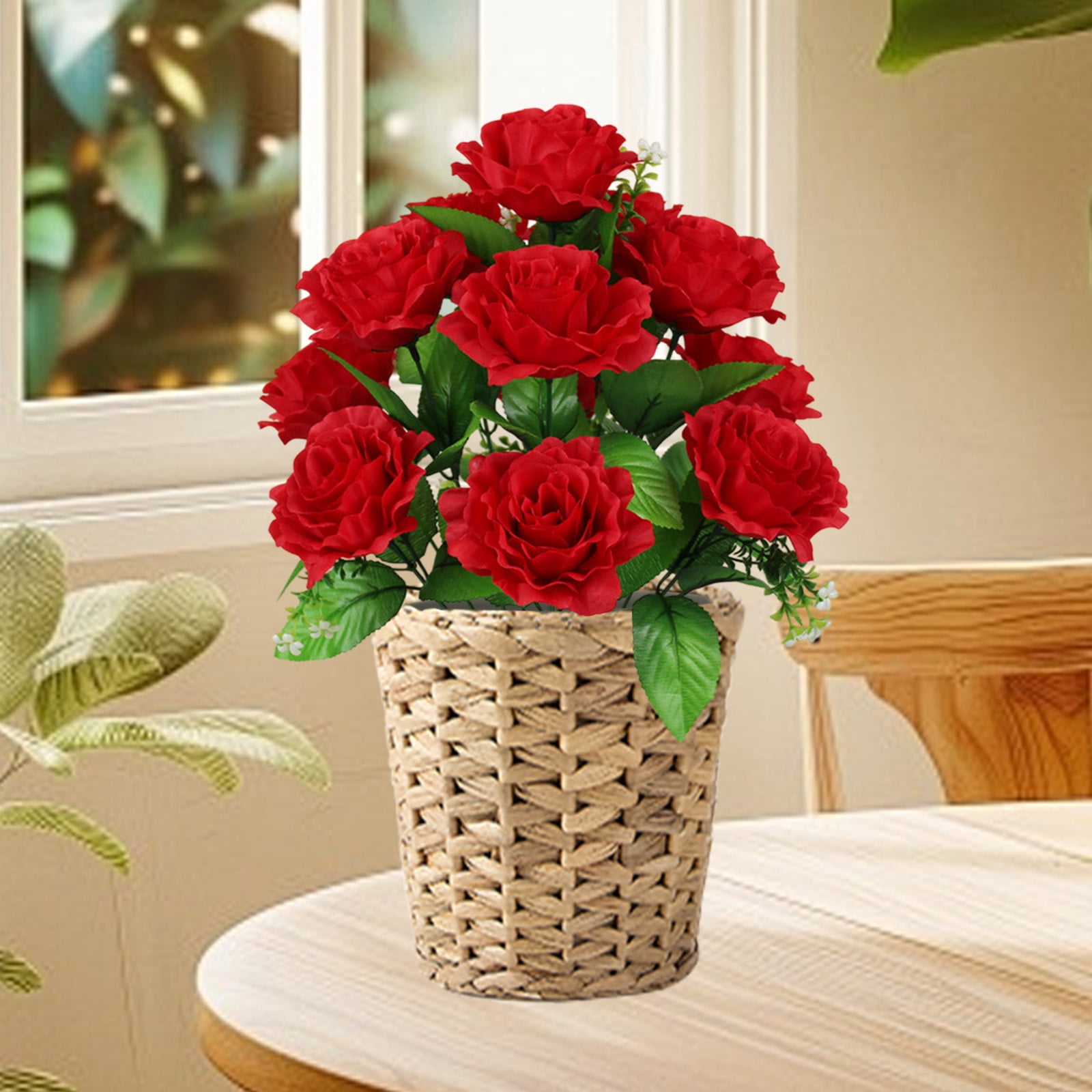 Clearance! Antqov Artificial Flowers Stems Silk Plastic Fake Flowers ...