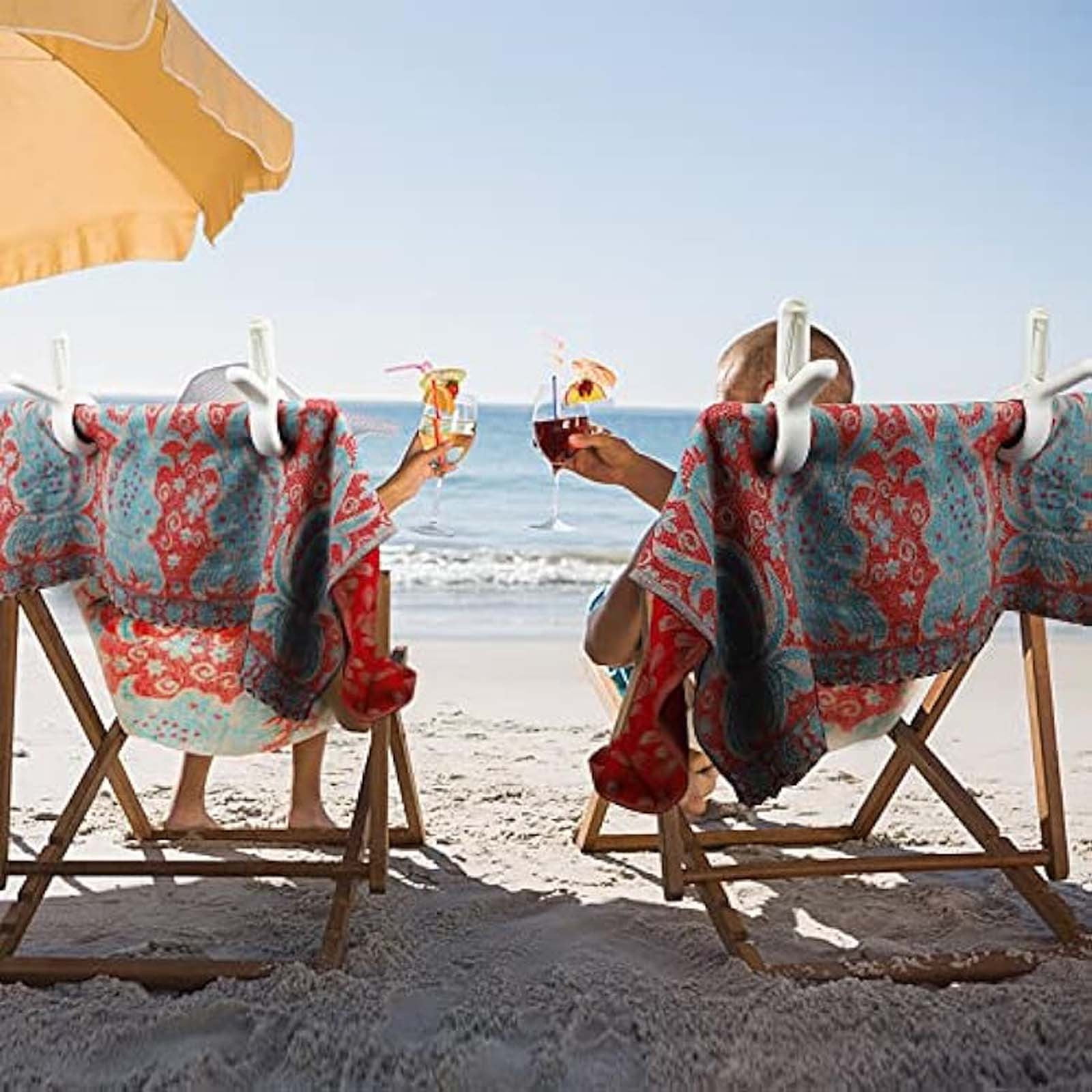 Antqov Beach Towel Clips for Beach Chairs, Heavy Duty Large Sun Lounger ...