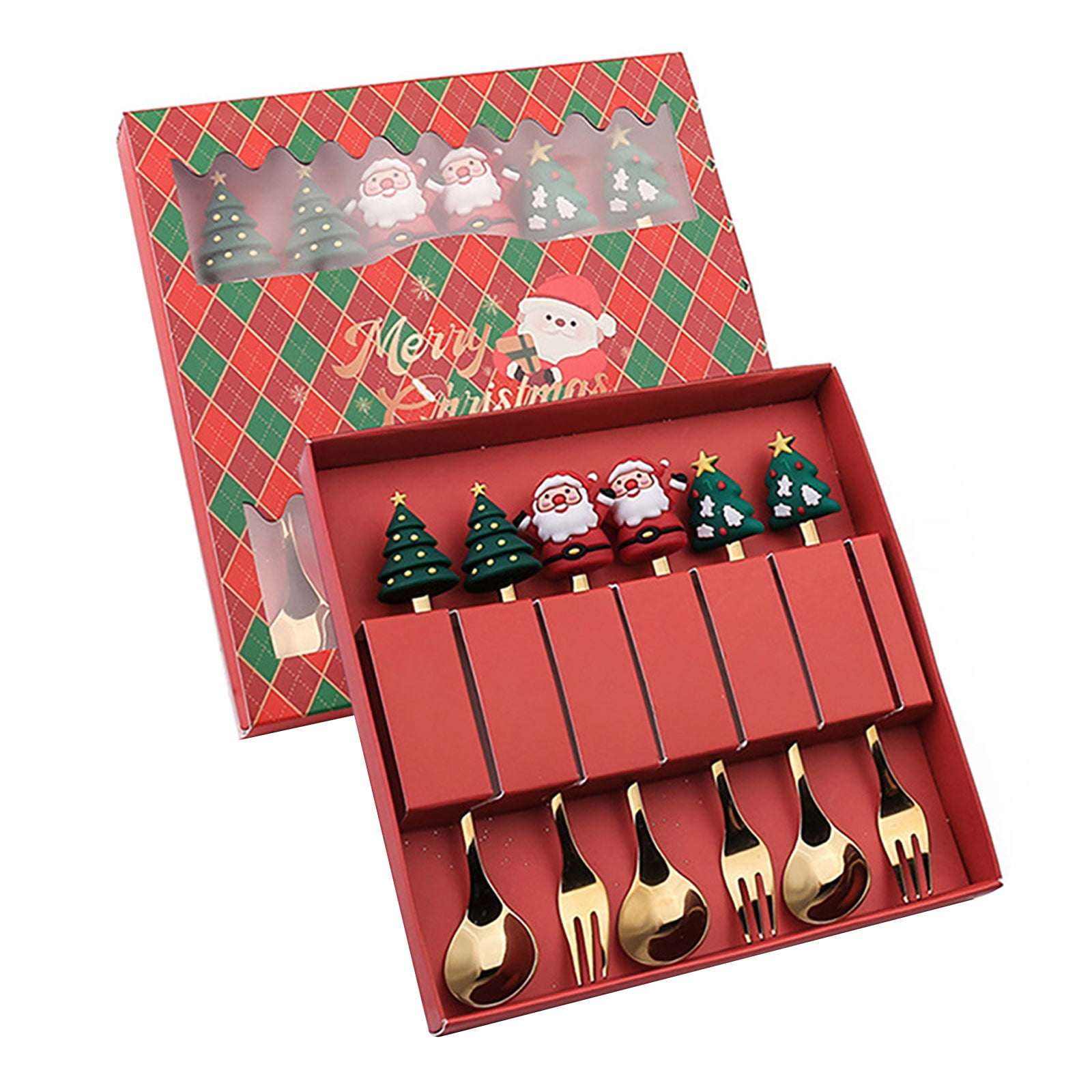 Clearance! Aoorsake Dinnerware Sets Christmas Tableware Set Stainless ...