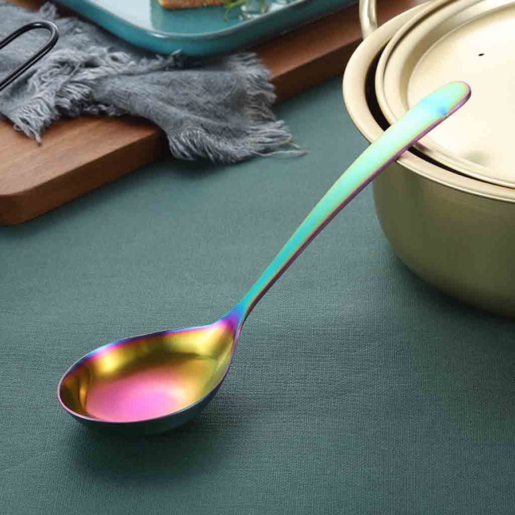 Clearance! Aoorsake Dinnerware Sets Rainbow Stainless Steel Soup Spoon ...