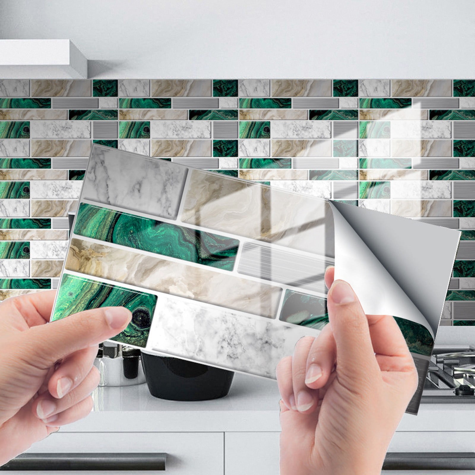 Clearance! Aoorsake Tile Sticker Self Adhesive Peel And Stick Wallpaper ...