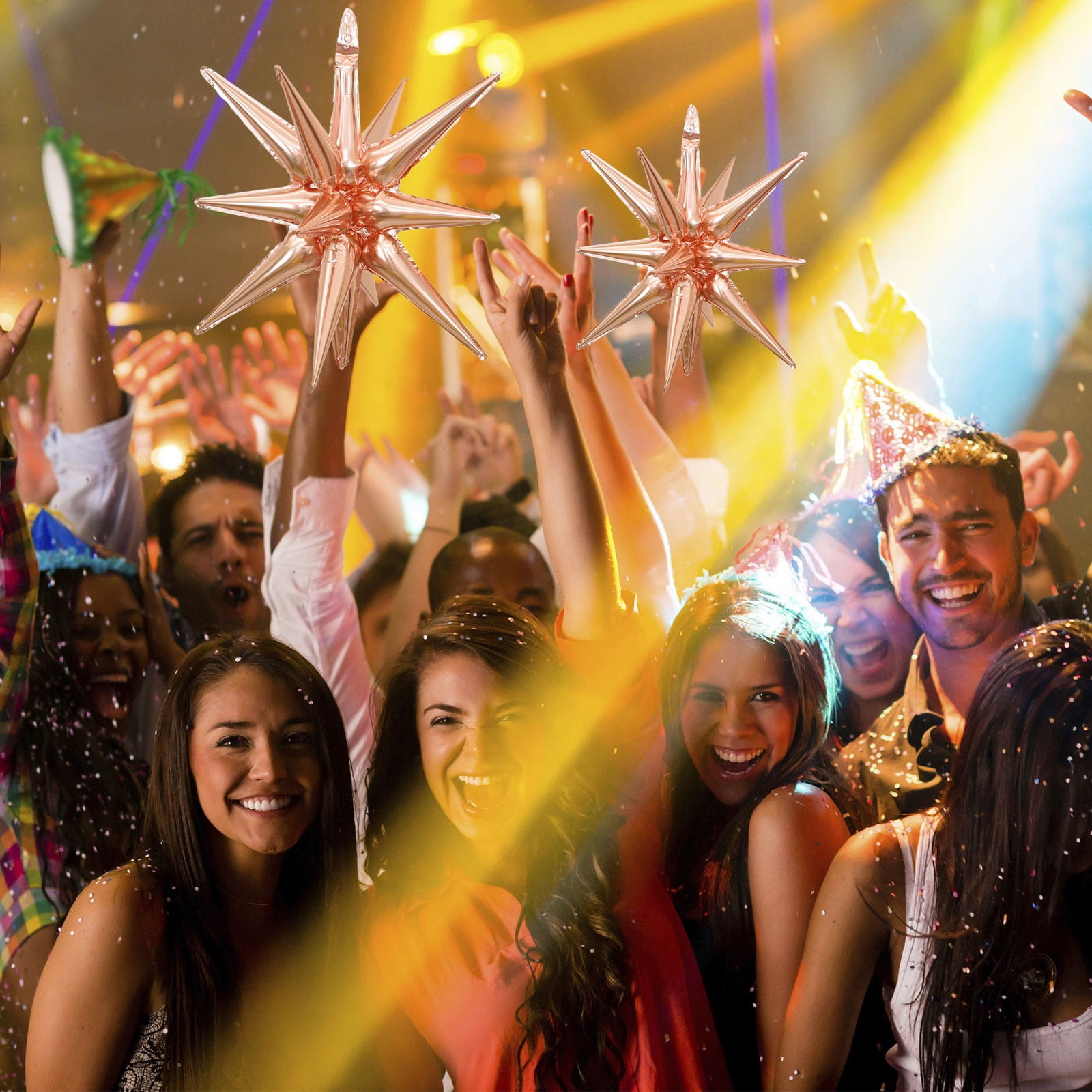 Clearance!Aopfjg Stern Schwarz Gold 6 Stück 22 Groß Stern Folienballons ...