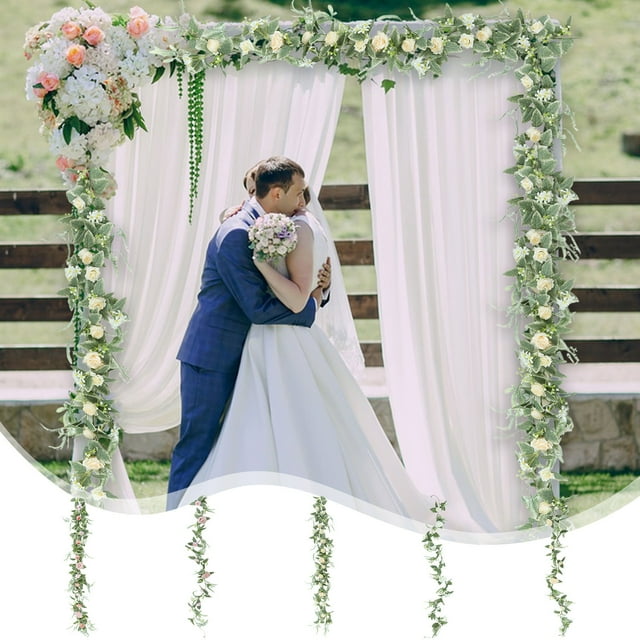 Artificial Rose Vines Silk Flower Wall Hanging Ceiling Vines Home Party ...