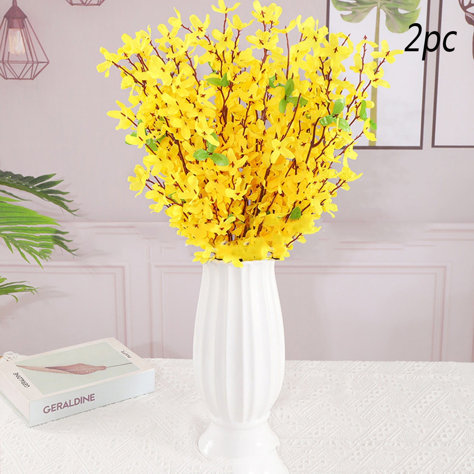 Clearance Artificial flowers under $10,2Pack Artificial Forsythia ...