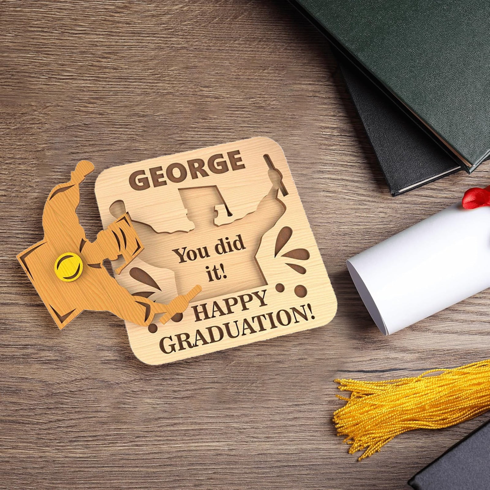 Clearance BANEX Bulk Graduation Cards Graduation Cards 2025 3D Wooden ...