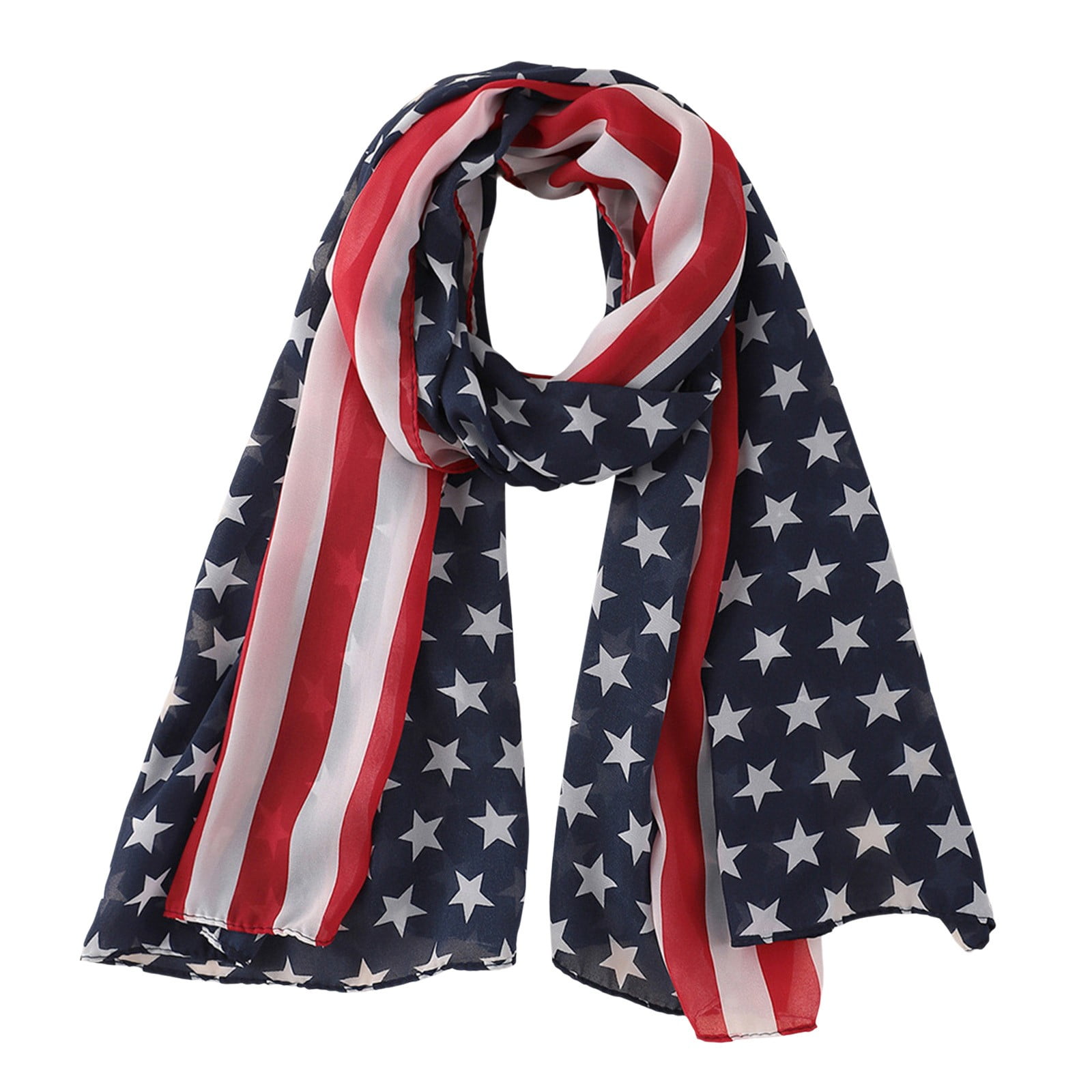 BKQCNKM Fourth of July Scarf, Fourth of July Accessories, Chiffon Scarf ...