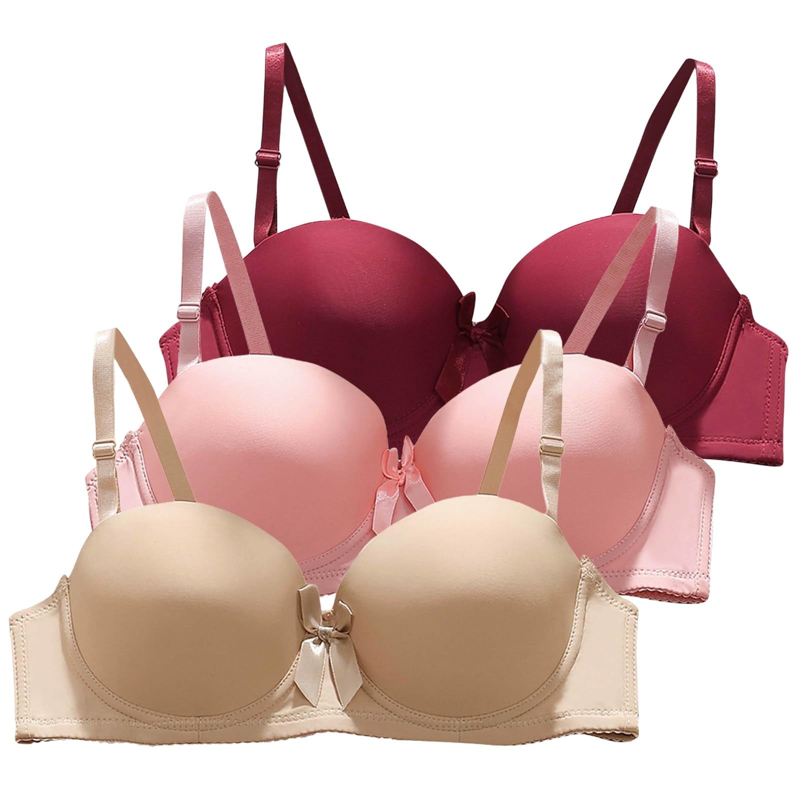 Clearance!BKQCNKM Push Up Bras for Women, Bra Set, Half Cup Push Up Bra, Smooth Underwire Thin ...
