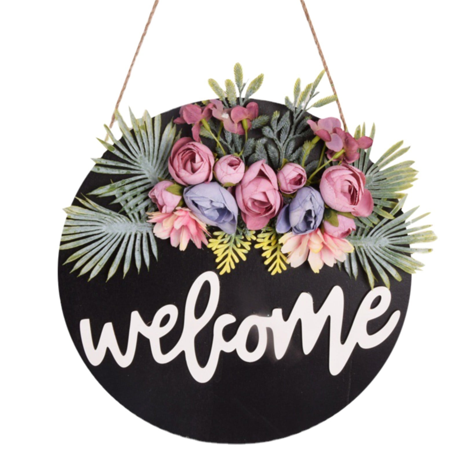 (Clearance) BNNG 3D Welcome Wreaths for Front Door Artificial Flower ...