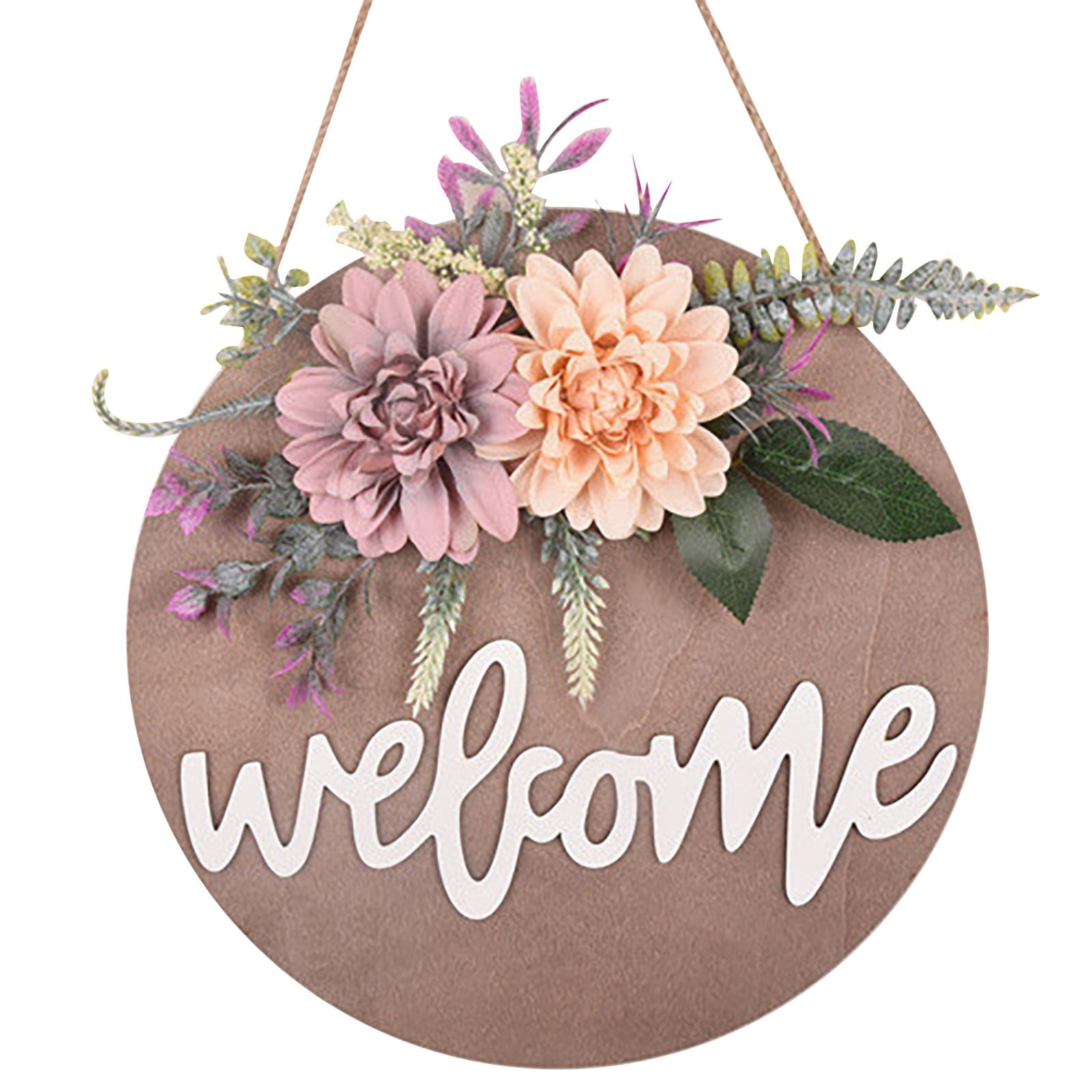 (Clearance) BNNG 3D Welcome Wreaths for Front Door Artificial Flower ...