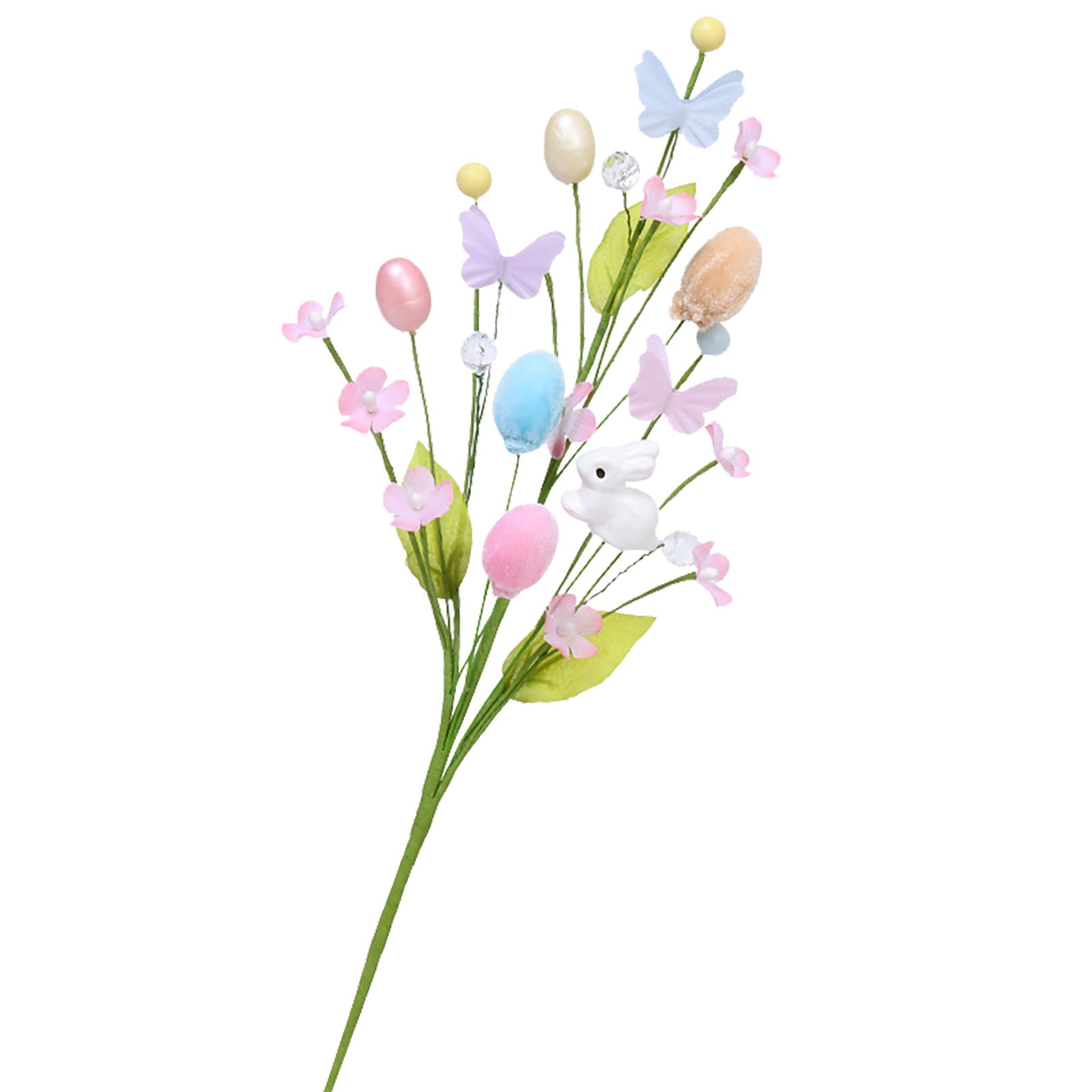 (Clearance) BNNG Artificial Easter Flower, Easter Spray with Eggs and ...