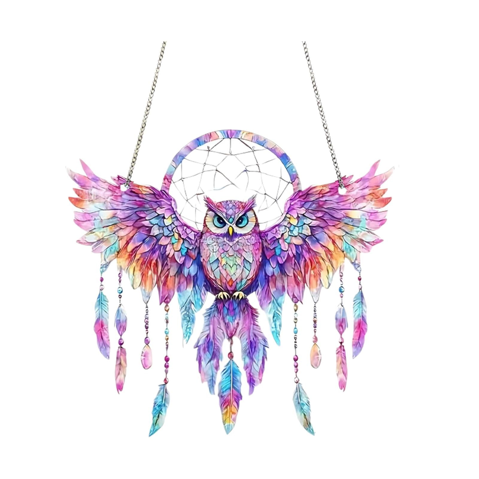 (Clearance) BNNG Charming Owls Dreamcatcher Design Acrylic Window ...