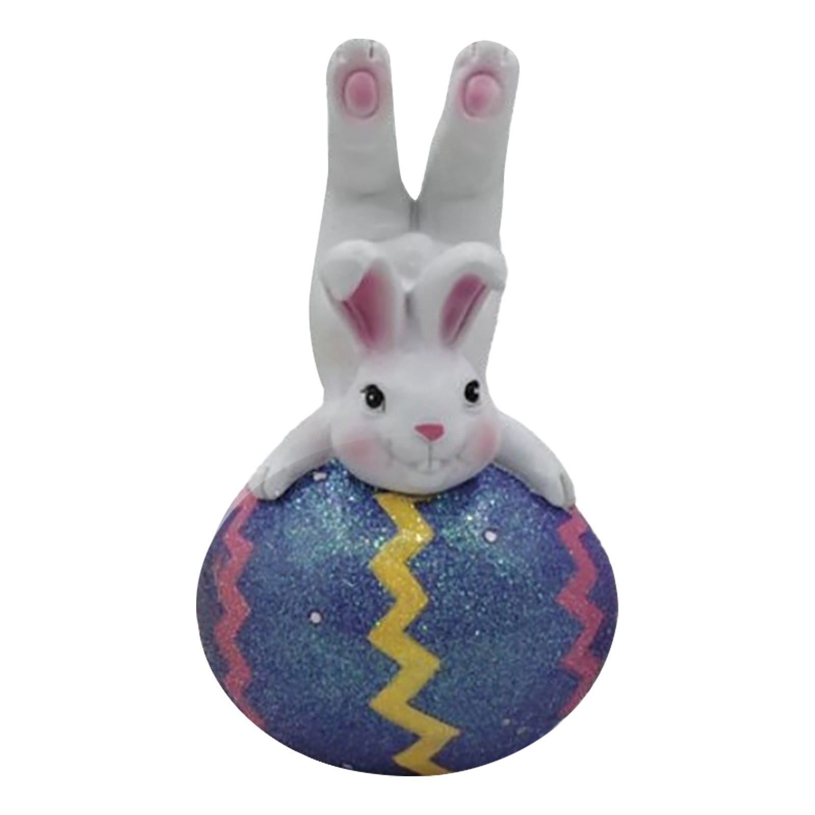 (Clearance) BNNG Colorful Egg Polyresin Bunny Easter Decor,Table Rabbit ...