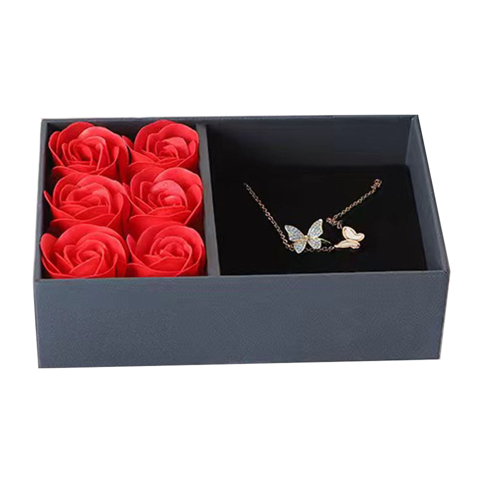 (Clearance) BNNG Rose Ring Box Jewelry Gifts BOX Eternal Rose Necklaces ...