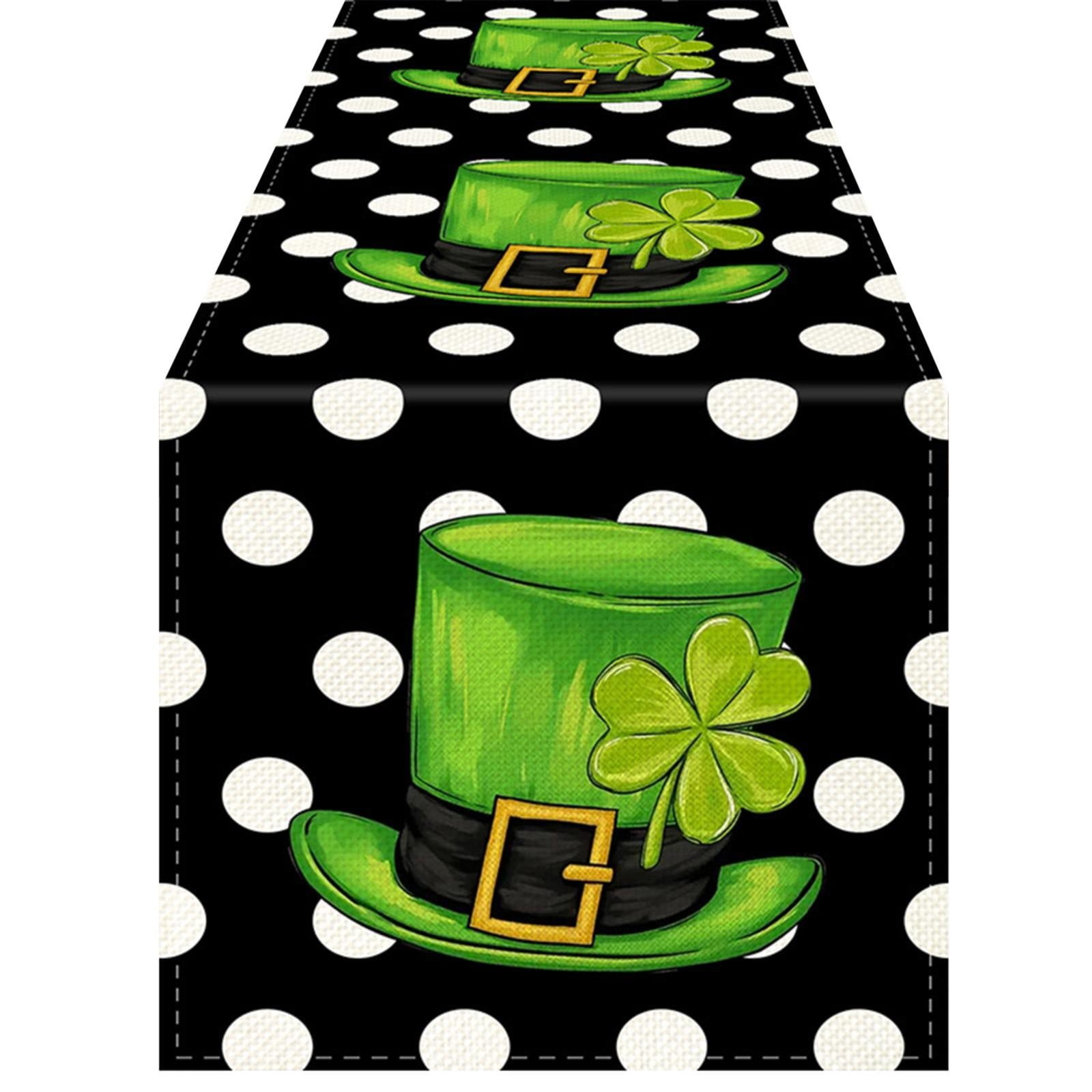 (Clearance) BNNG St Particks Day Table Runner 13*72 inch Green Shamrock ...