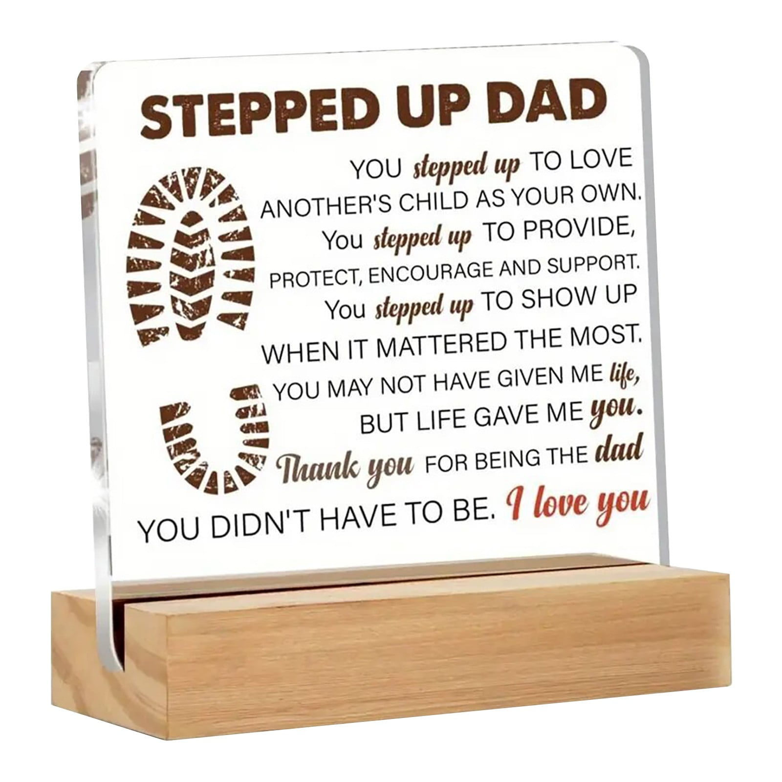 (Clearance) BNNG Step Dad Acrylic Plaque Ornaments Men Father's Day ...